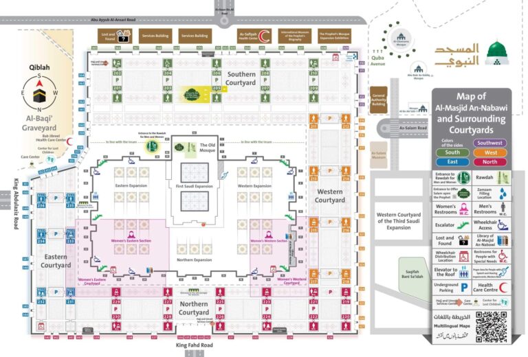 Masjid Al Nabawi Map (2026) | Download PDF - Gate Numbers, Rawdah